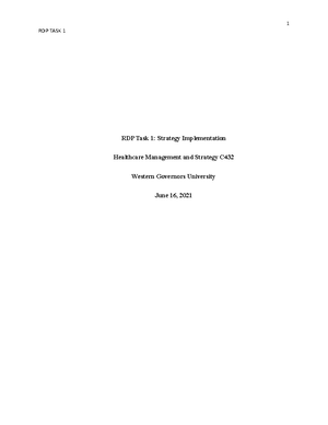 HEALTHCARE MANAGEMENT CAPSTONE — C439 - C439 HEALTHCARE MANAGEMENT ...