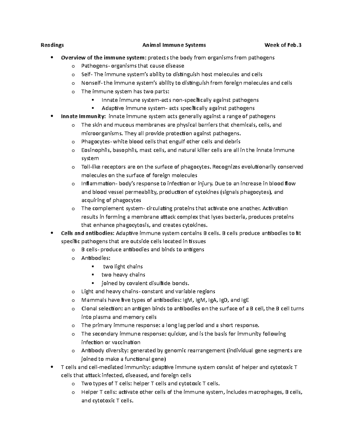 Animal Immune Systems - Overview of the immune system: protects the ...