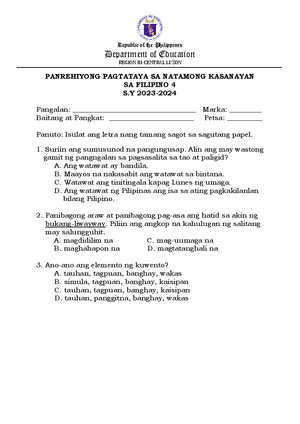 RAT AP Grade 4 - Copy - RAT - Department of Education REGION III ...