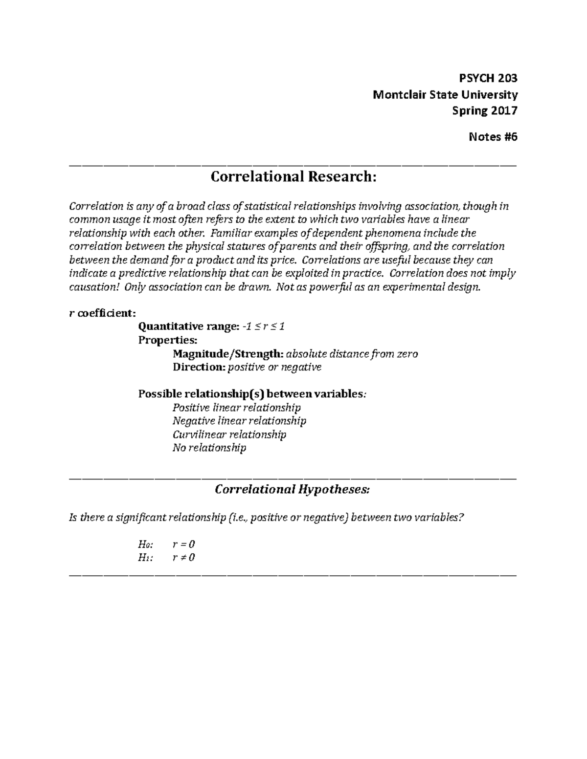 Psych Correlation/Differential/Experimental Research - PSYCH 203 ...