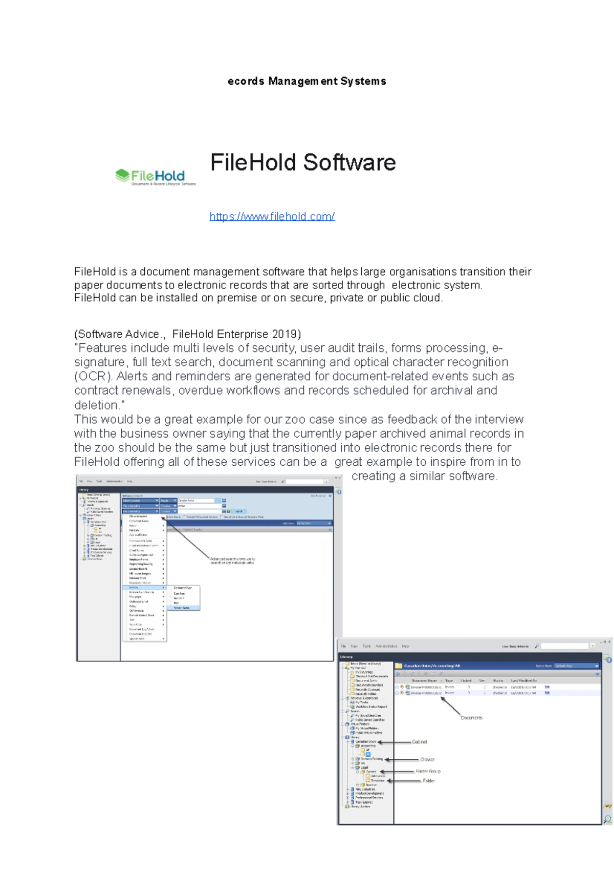 Comparable Systems Review - ecords Management Systems FileHold Software ...