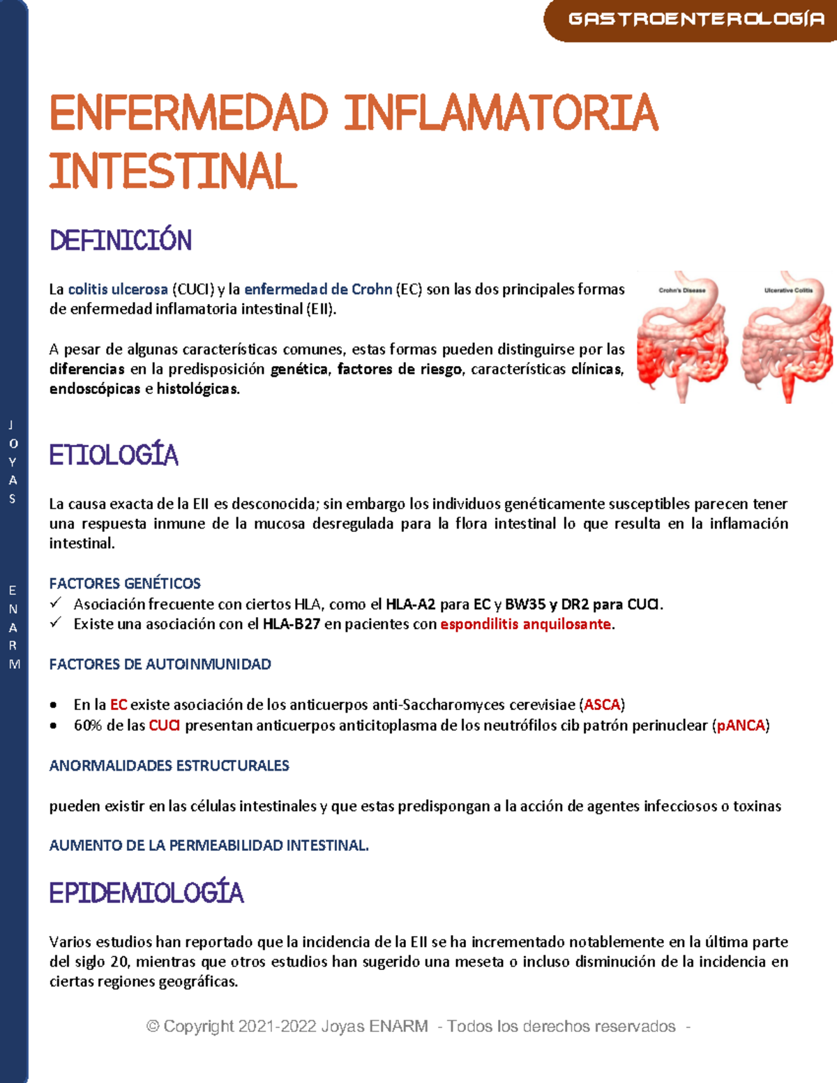 11. Enfermedad Inflamatoria Intestinal (Crohn y CUCI) - J O Y A S E N A ...