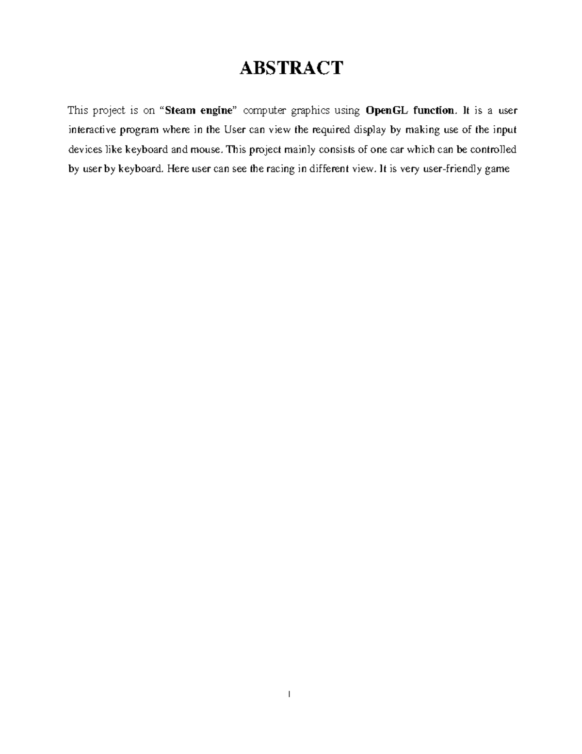 CG Report - I ABSTRACT This project is on “Steam engine” computer graphics using OpenGL function ...
