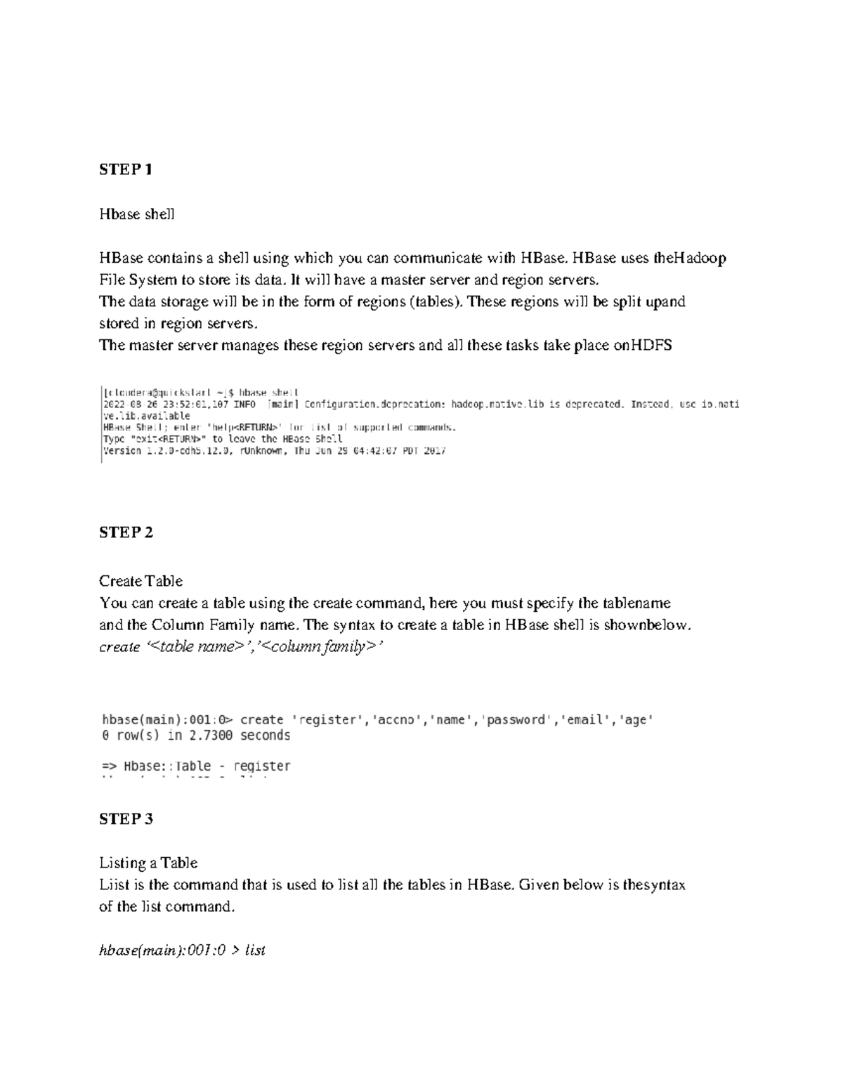 BDA EXP 3 GRP3 - experiment 3 of BDA mumbai university - 2003126 Group no- 21 C STEP 1 Hbase ...