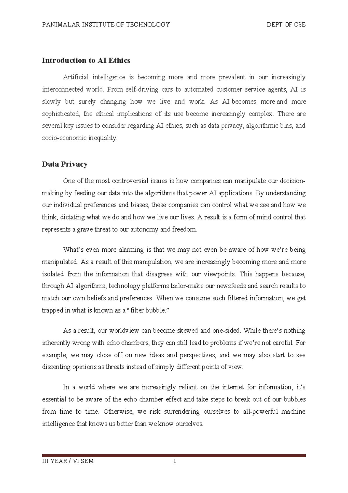 Ethics and AI Lab Manual final - Introduction to AI Ethics Artificial ...