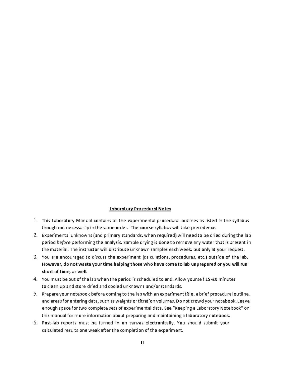 Lab Manual - Laboratory Procedural Notes 1. This Laboratory Manual ...