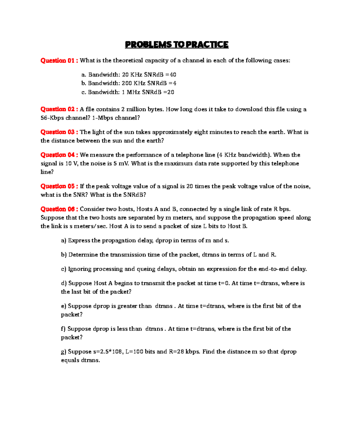 Numericals - PROBLEMS TO PRACTICE Question 01 : What is the theoretical ...
