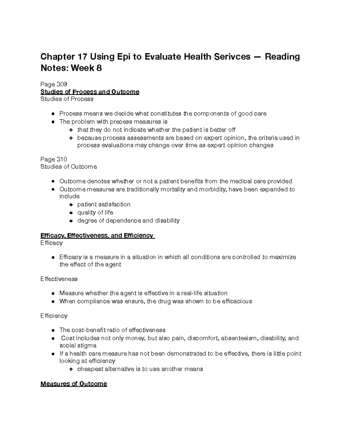 Nursing 50 - Ch. 17 Using Epi. to Evaluate Health Services - Reading ...