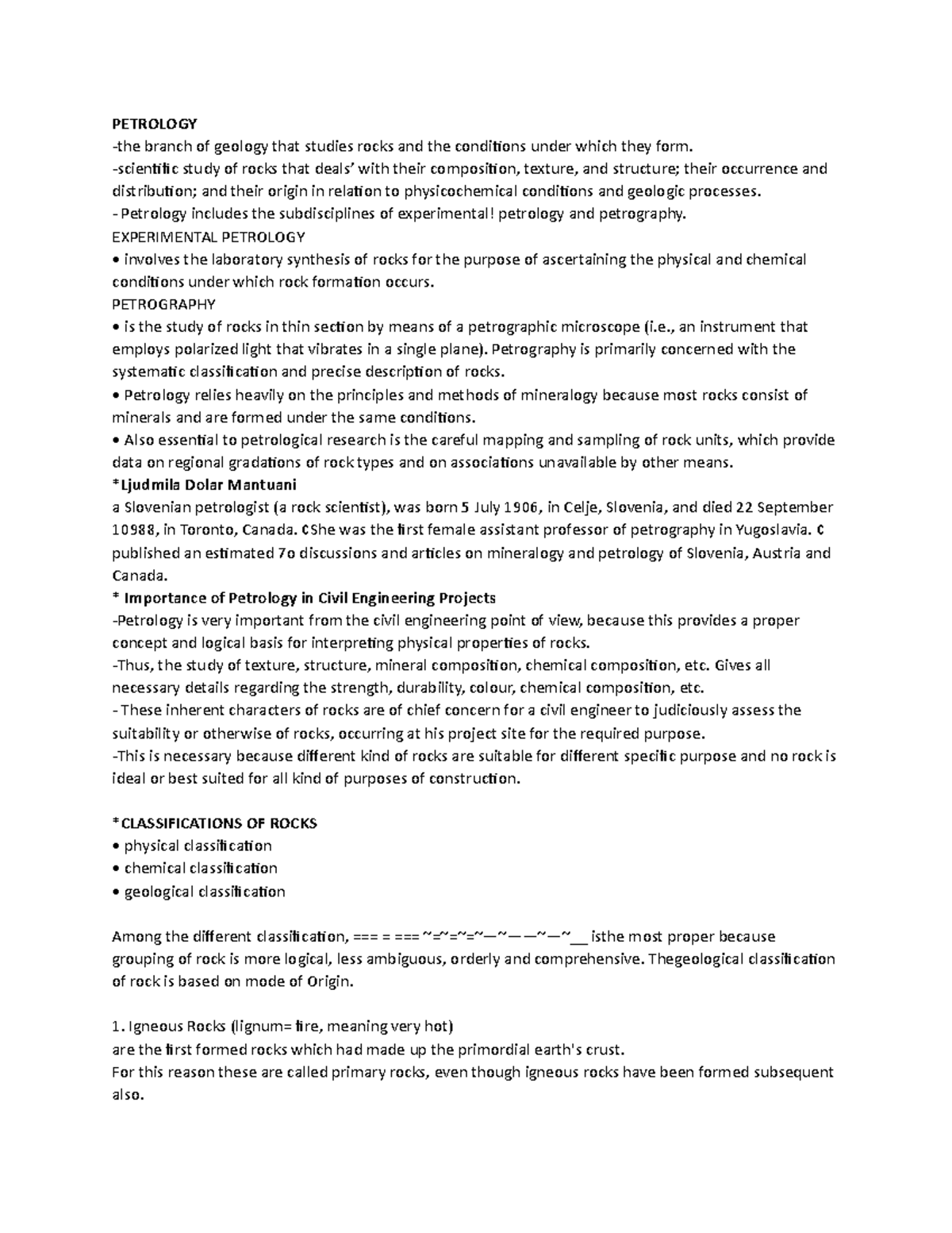 Petrology and igneous rocks - PETROLOGY -the branch of geology that ...