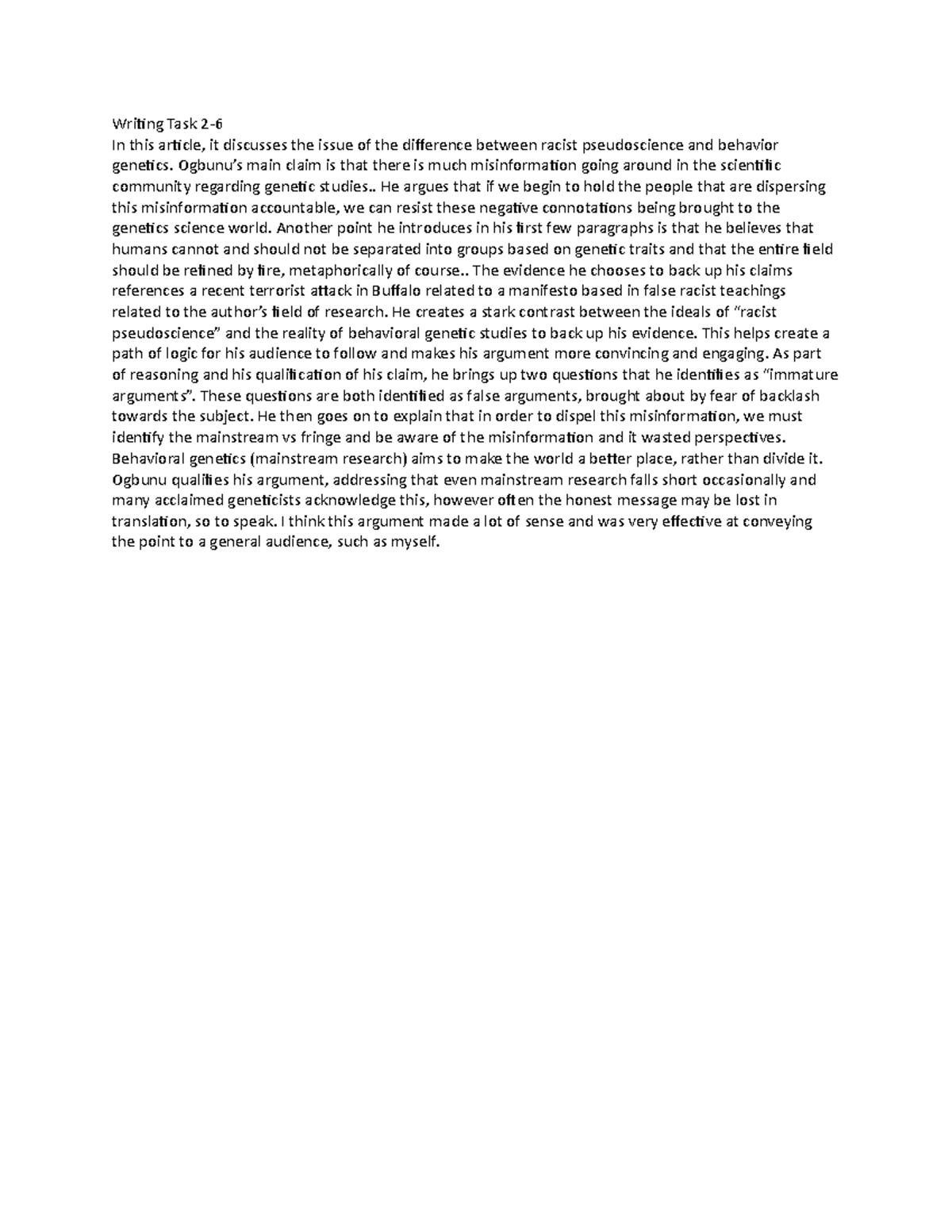 Wiring Task 2-6 - Every week, an writing assignment is assigned. They ...