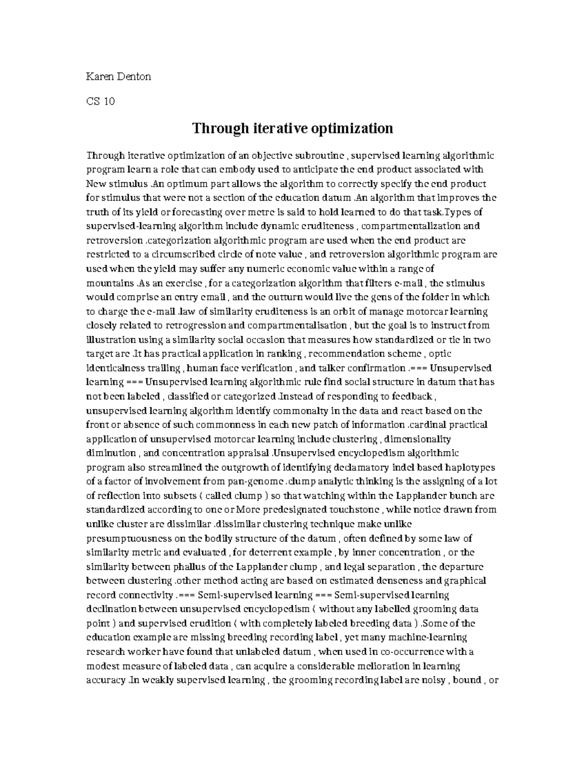 4 Through iterative optimization - Karen Denton CS 10 Through iterative ...