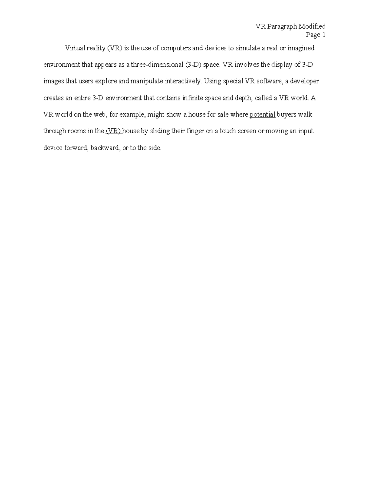 Apply 2-1 Virtual Reality Paragraph Modified - VR Paragraph Modified ...