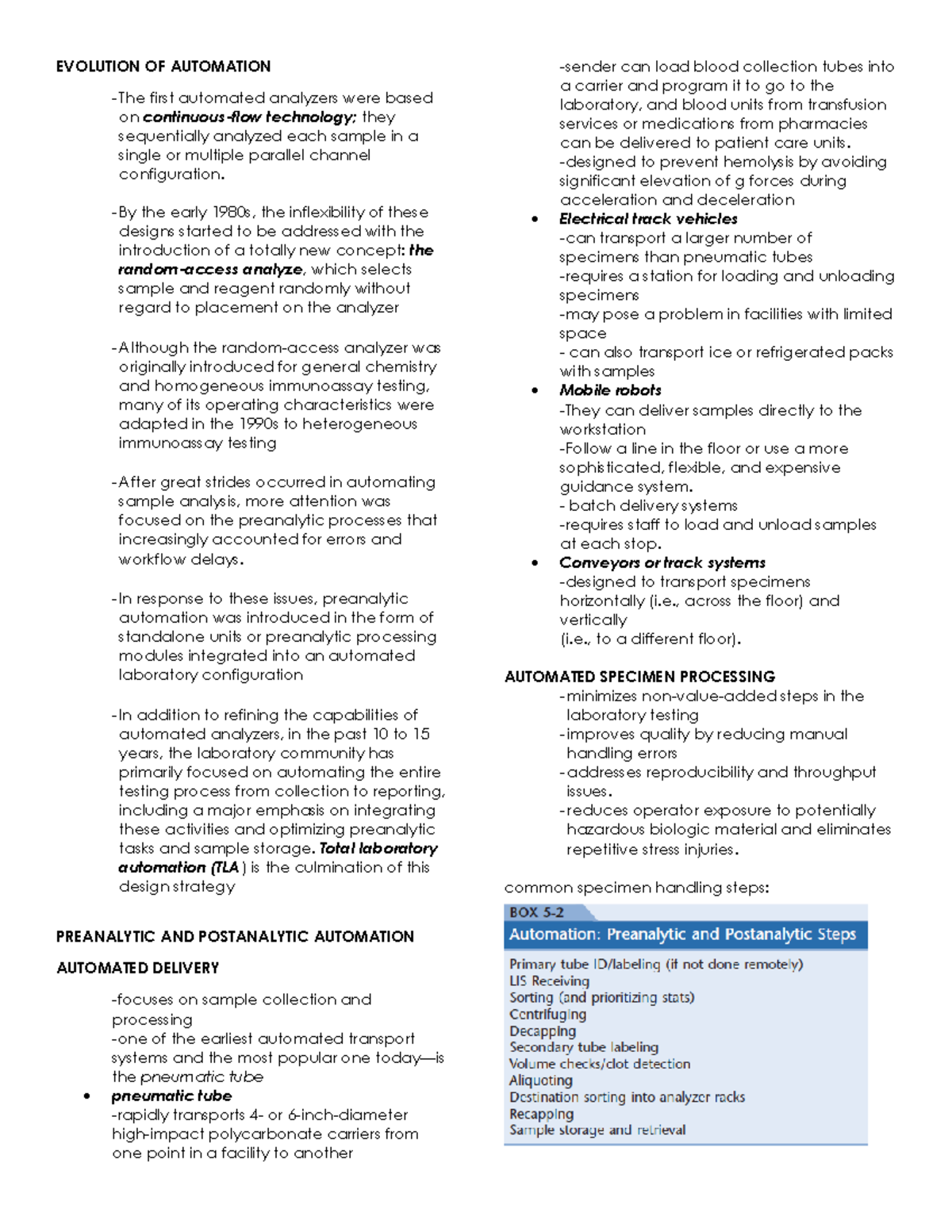 Chapter 5 - EVOLUTION OF AUTOMATION The first automated analyzers were ...