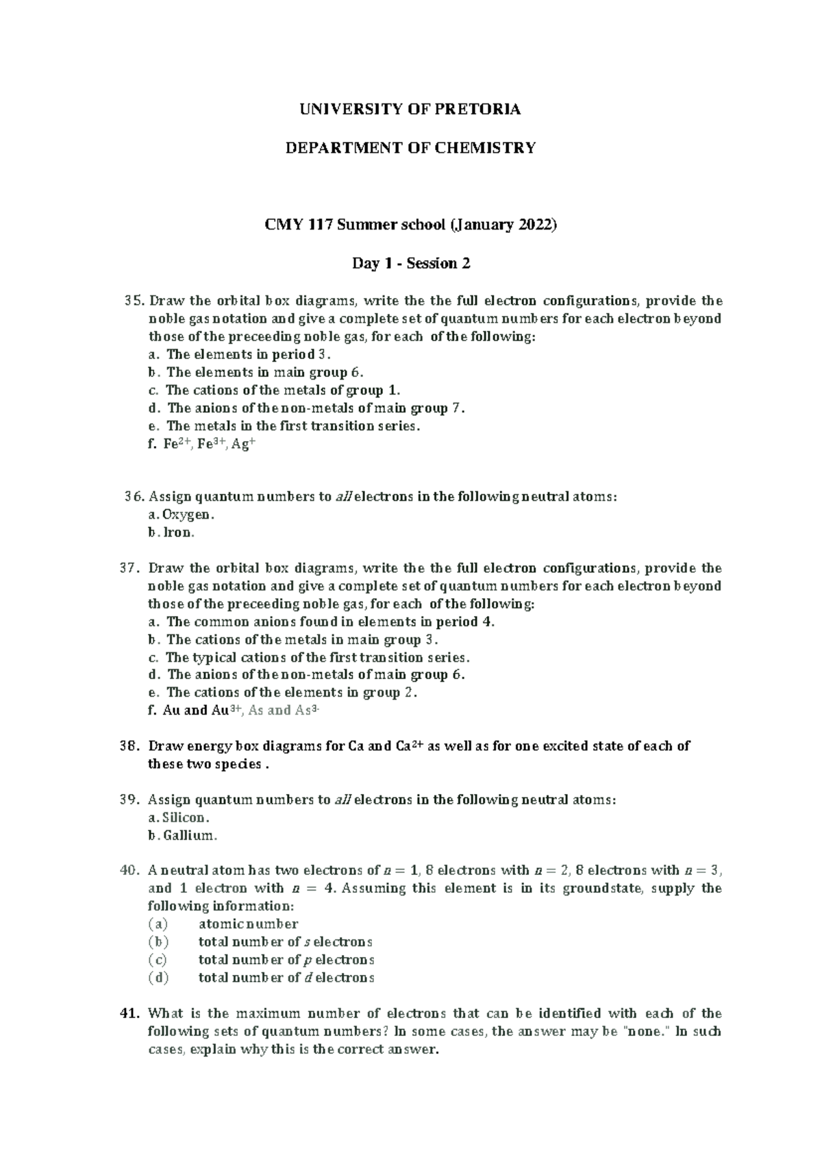 2022012 1 Day 1 Session 2 - UNIVERSITY OF PRETORIA DEPARTMENT OF ...