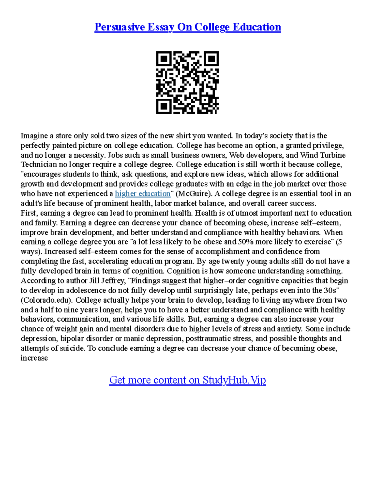 Persuasive Essay College Examples - Persuasive Essay On College ...