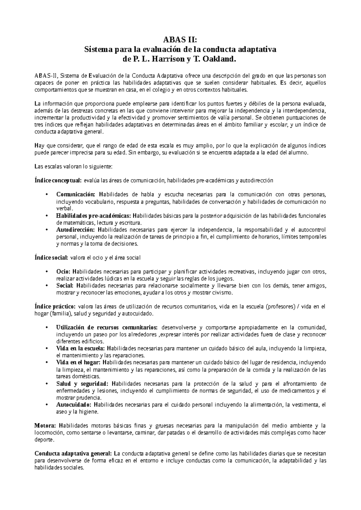 Abas ii descripción - ABAS II: Sistema para la evaluación de la ...