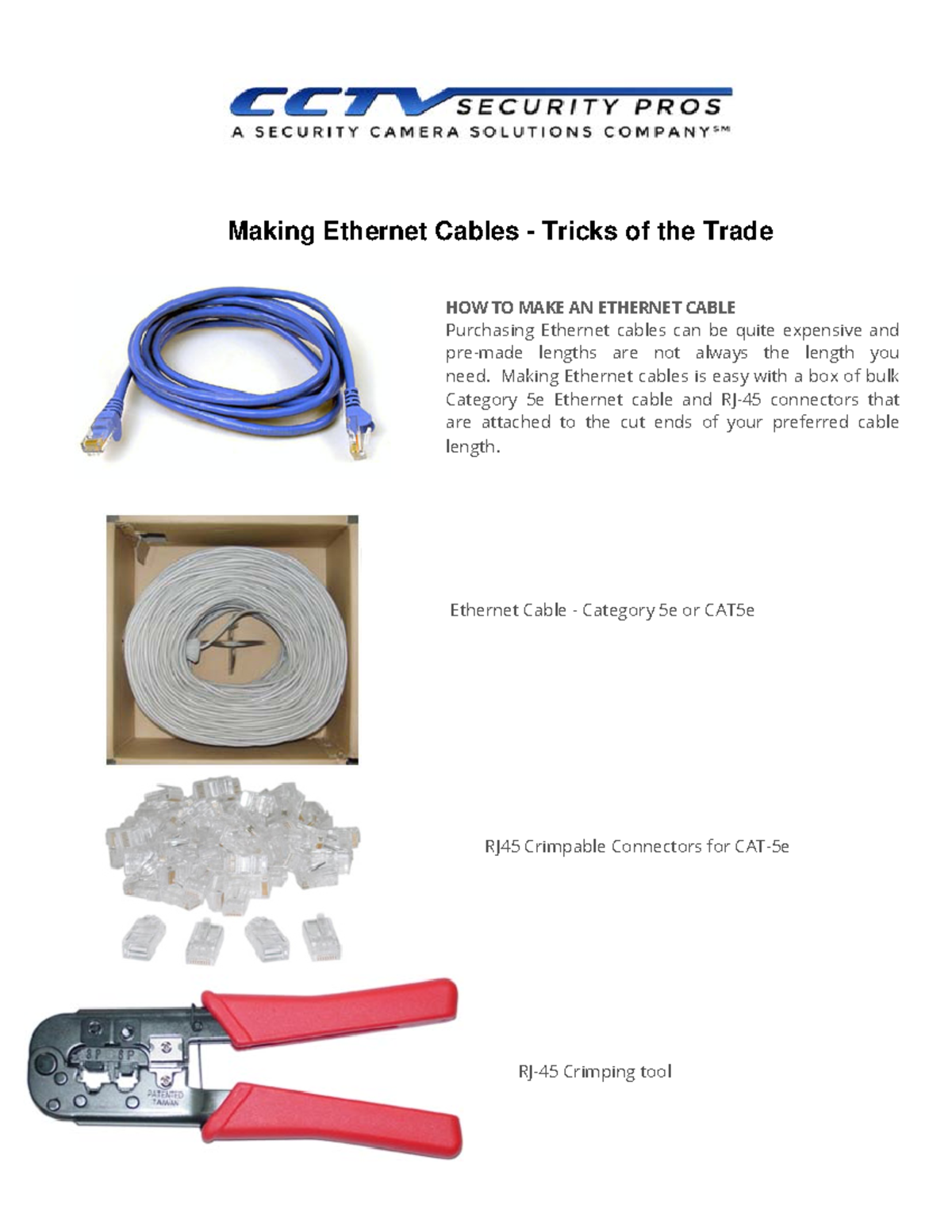 CAT5-Termination - CAT5-Termination - Making Ethernet Cables - Tricks of the Trade HOW TO MAKE ...