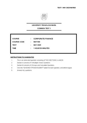 DGM 611 Assignment 2 - UNIVERSITI TEKNOLOGI MARA JOHOR UiTM SEGAMAT MAC ...