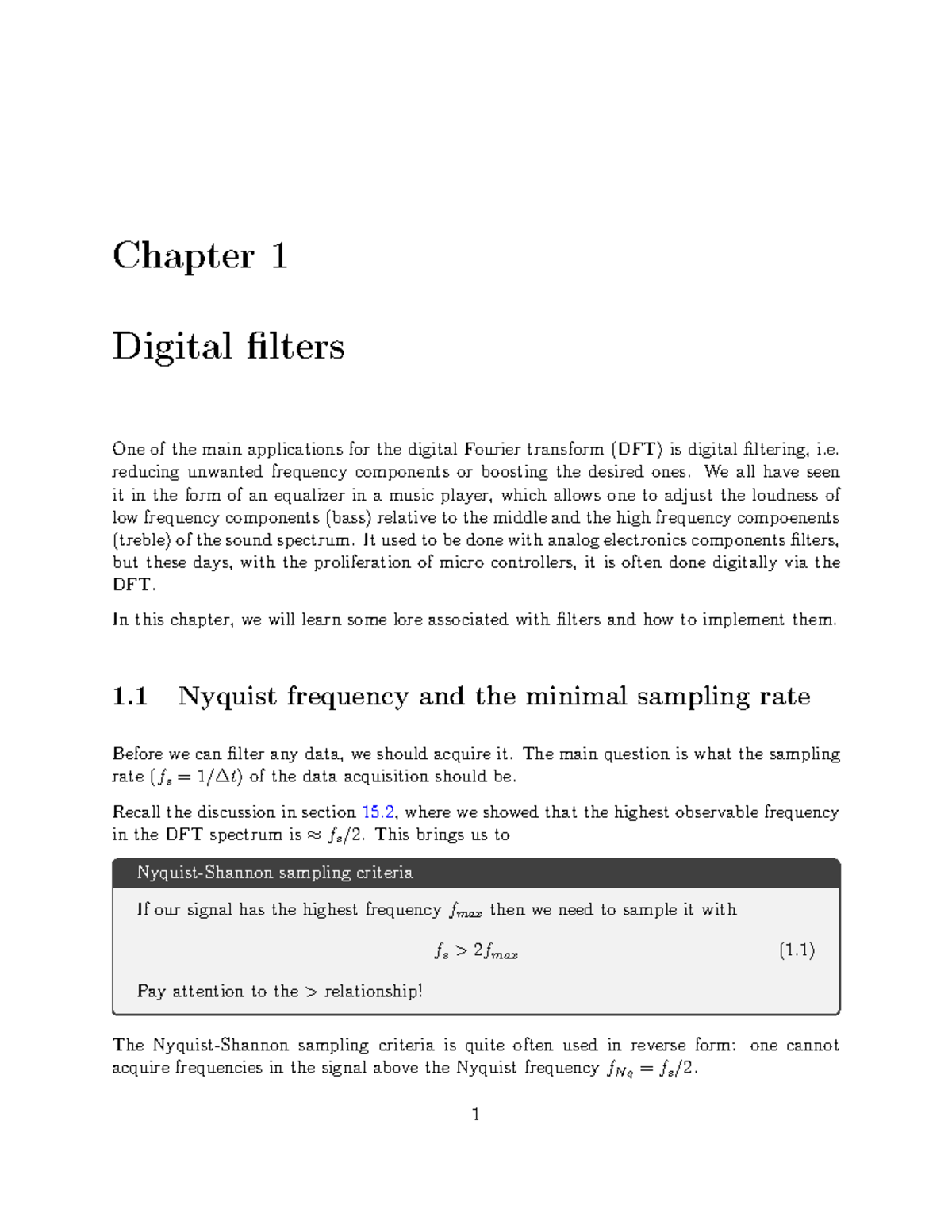 Ch digital filters - Chapter 1 Digital filters One of the main ...