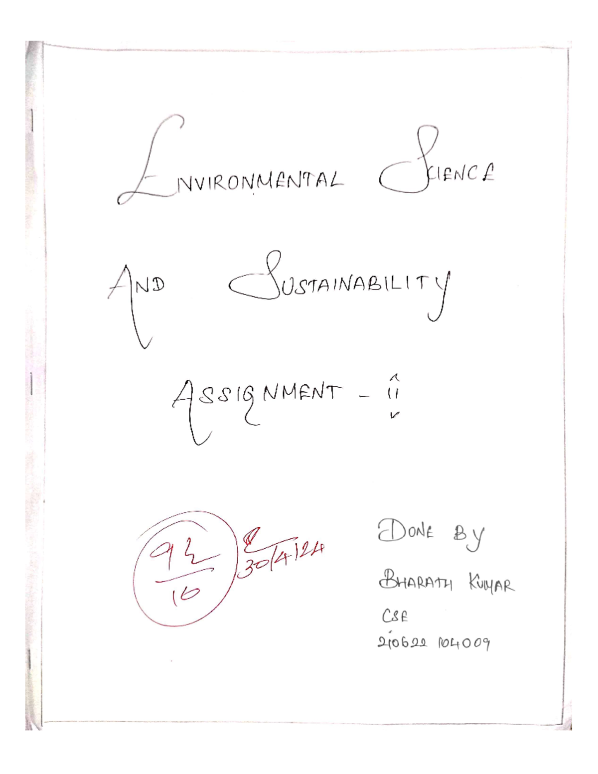ESS Assignment 2 - khvgyiggi - NVIRONMENTAL Sincerely AND Ave Jammeening a Assign NMENT 9h DONE ...