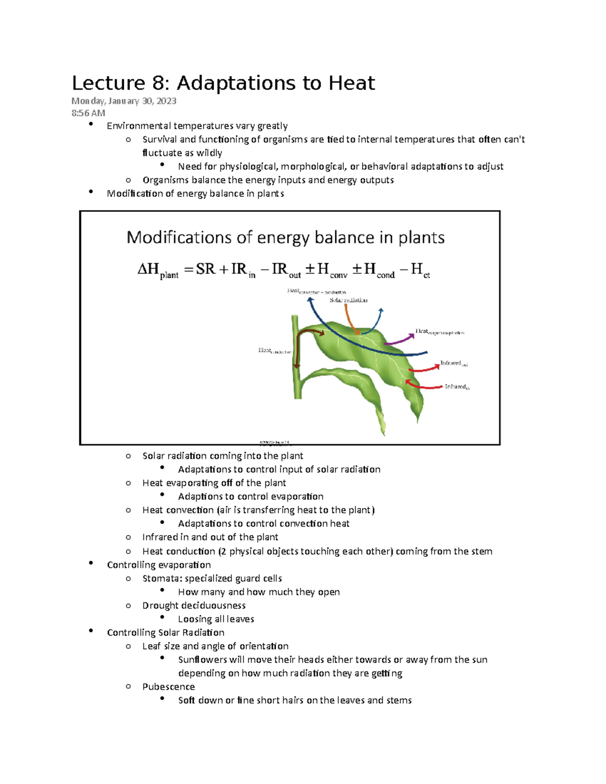 BIO 213-Lecture 8 - These are notes from Kevin Pangle's Lecture 8 ...