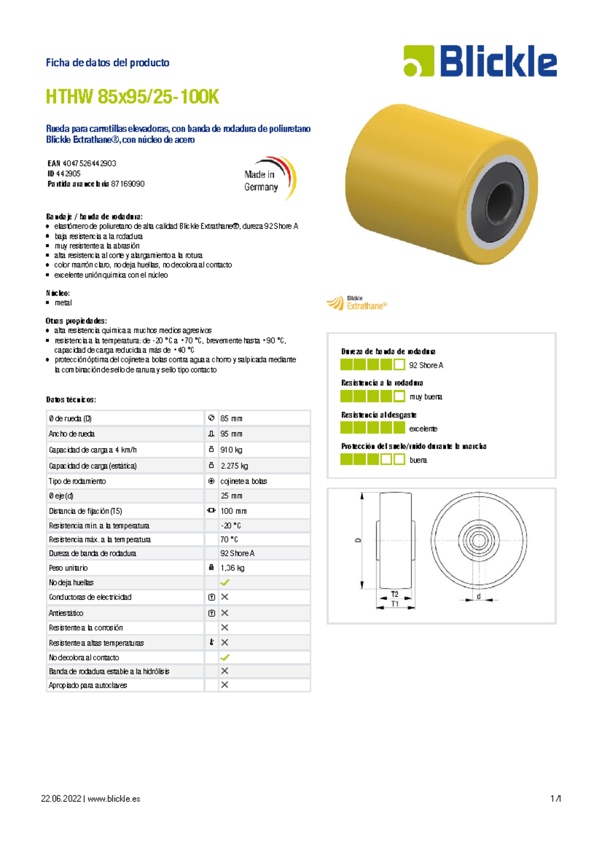 HTHW 85x95 25 100K 442905 0 0 0 es ES - Ficha de datos del producto ...
