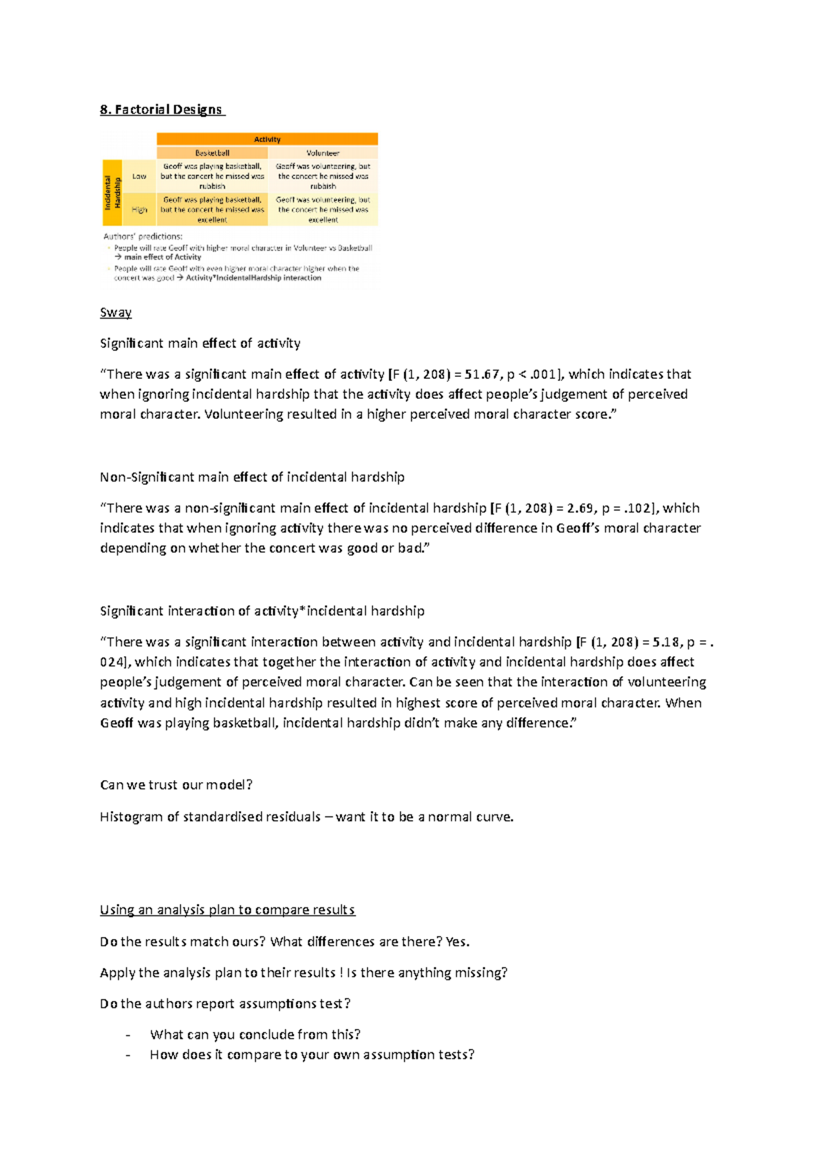 8. factorial designs - 8. Factorial Designs Sway Significant main ...