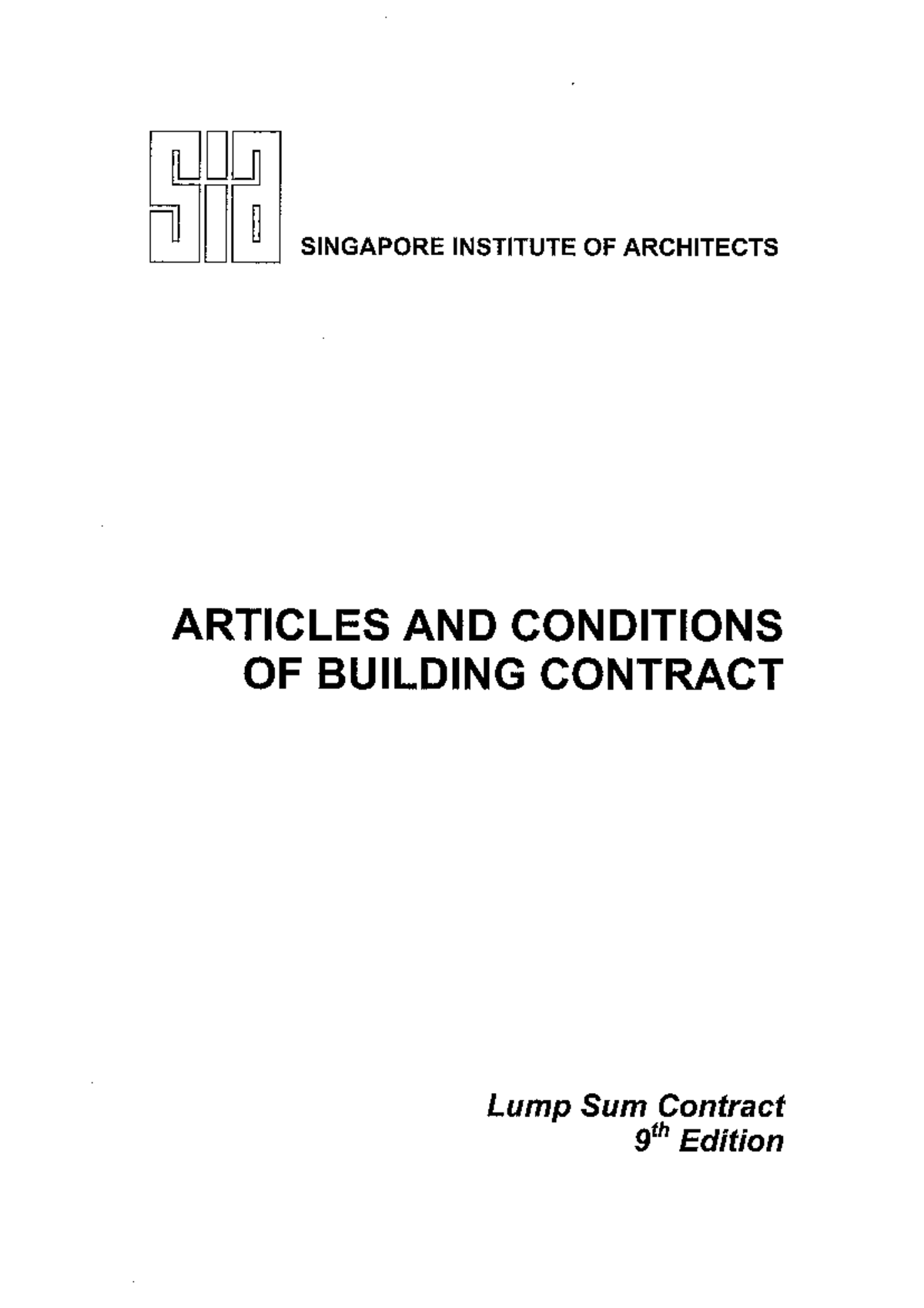 SIA LS Contracr 9th Edition - BPM105 - SUSS - Studocu