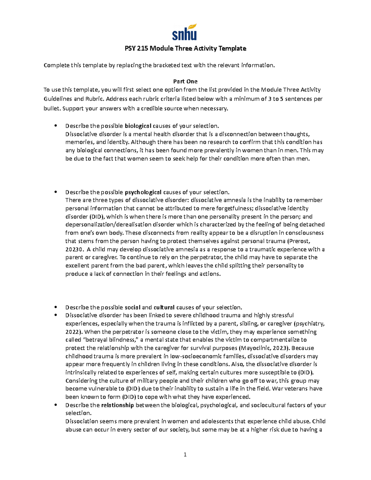 PSY 215 Module Three Activity Template copy copy - PSY 215 Module Three ...