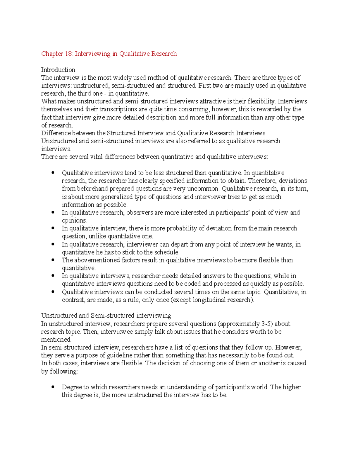 Chapter 18 Interviewing in Qualitative Research - Chapter 18 ...