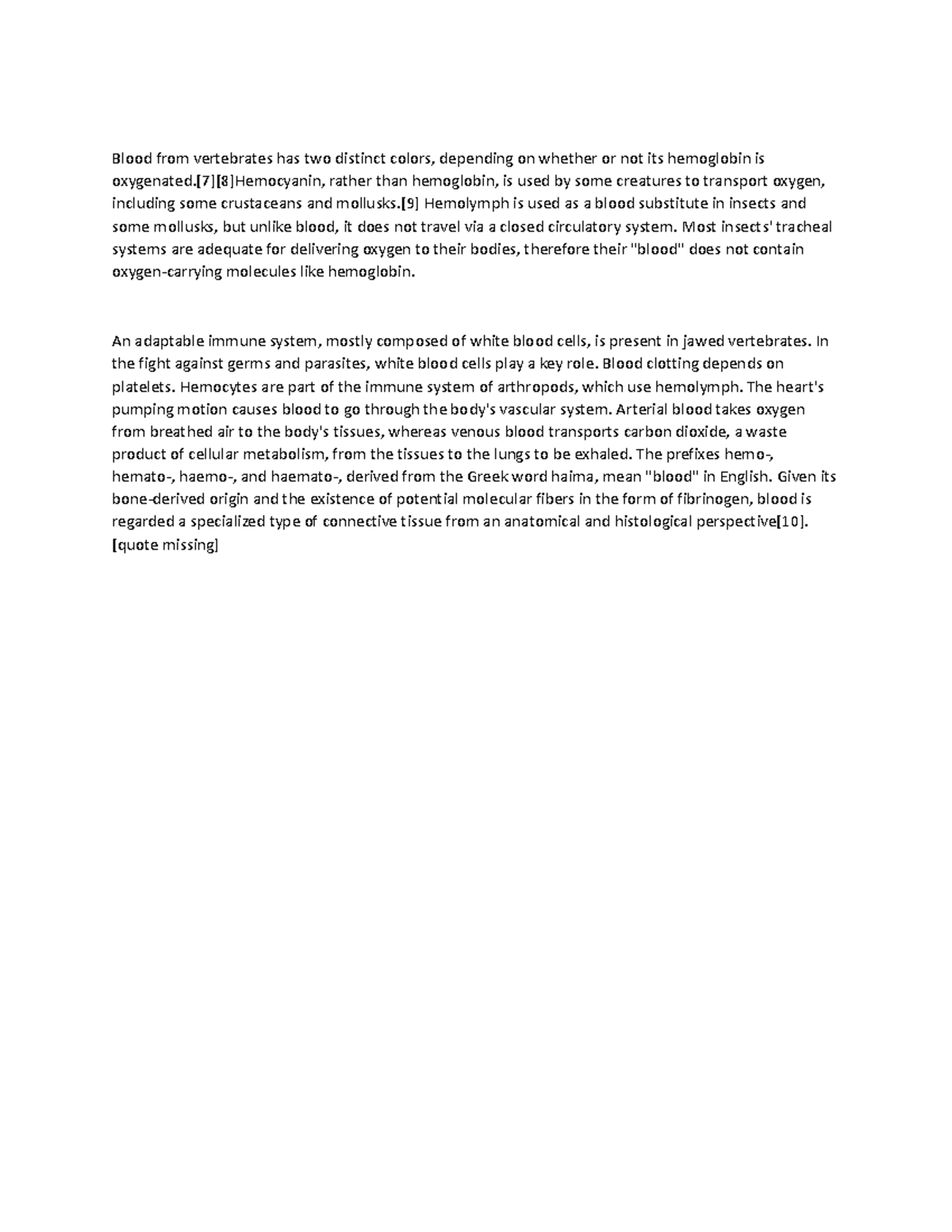 Blood from vertebrates has two distinct colors - [7][8]Hemocyanin ...