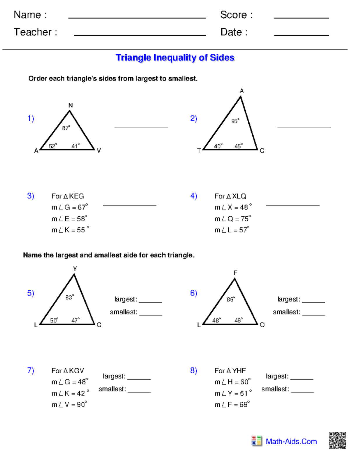 Triangle sides, identify triangles, division decimal, multi digit ...