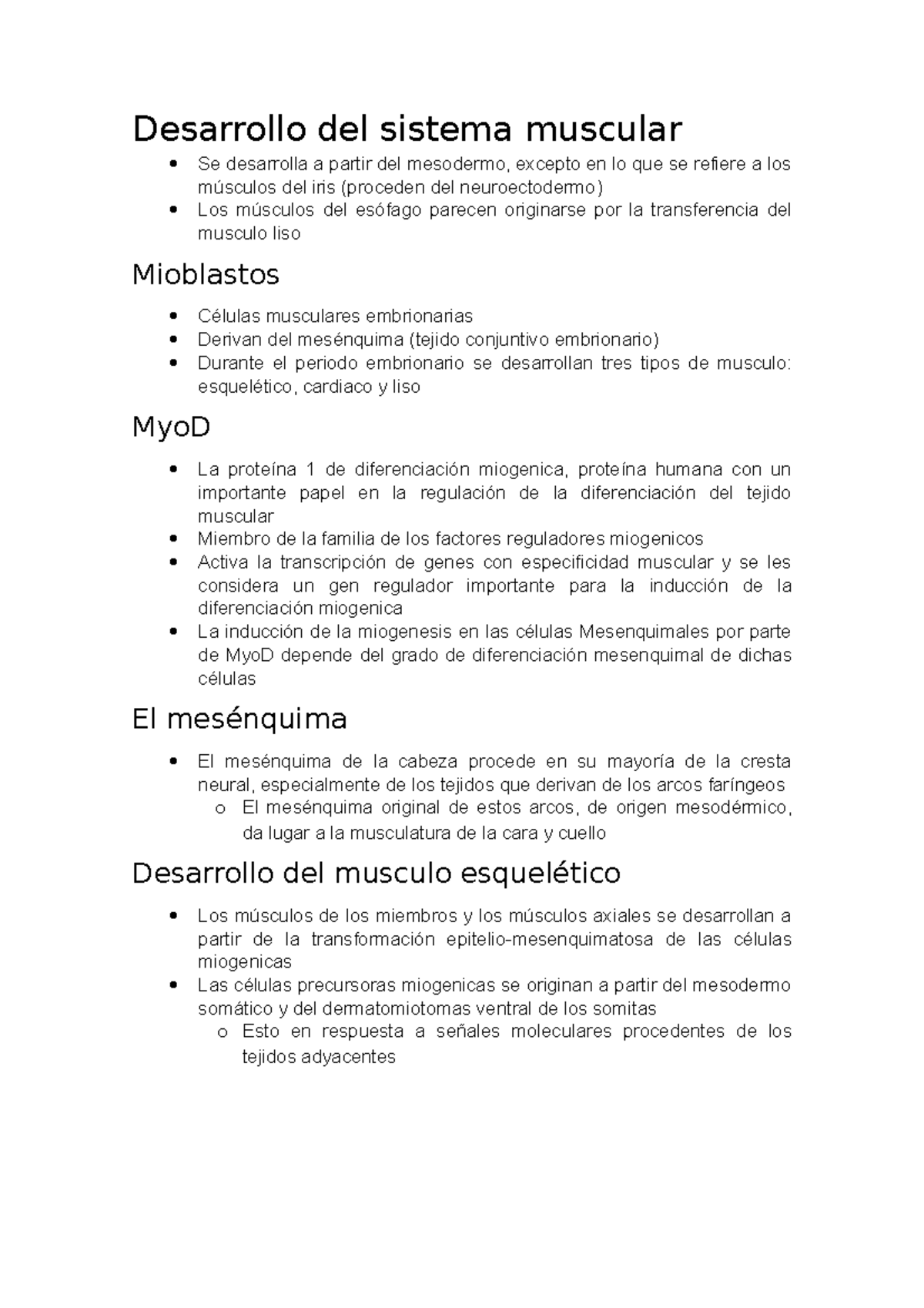 Desarrollo del sistema muscular - Anomalías de los músculos ...