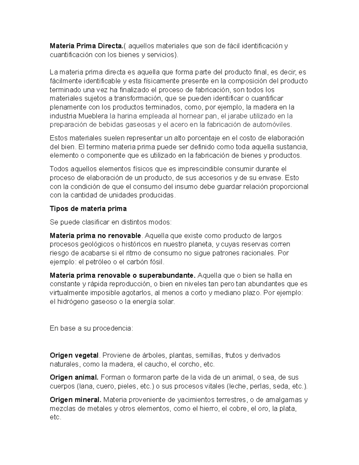 Materia prima directa - keruhgerugheightergthregree - Materia Prima ...