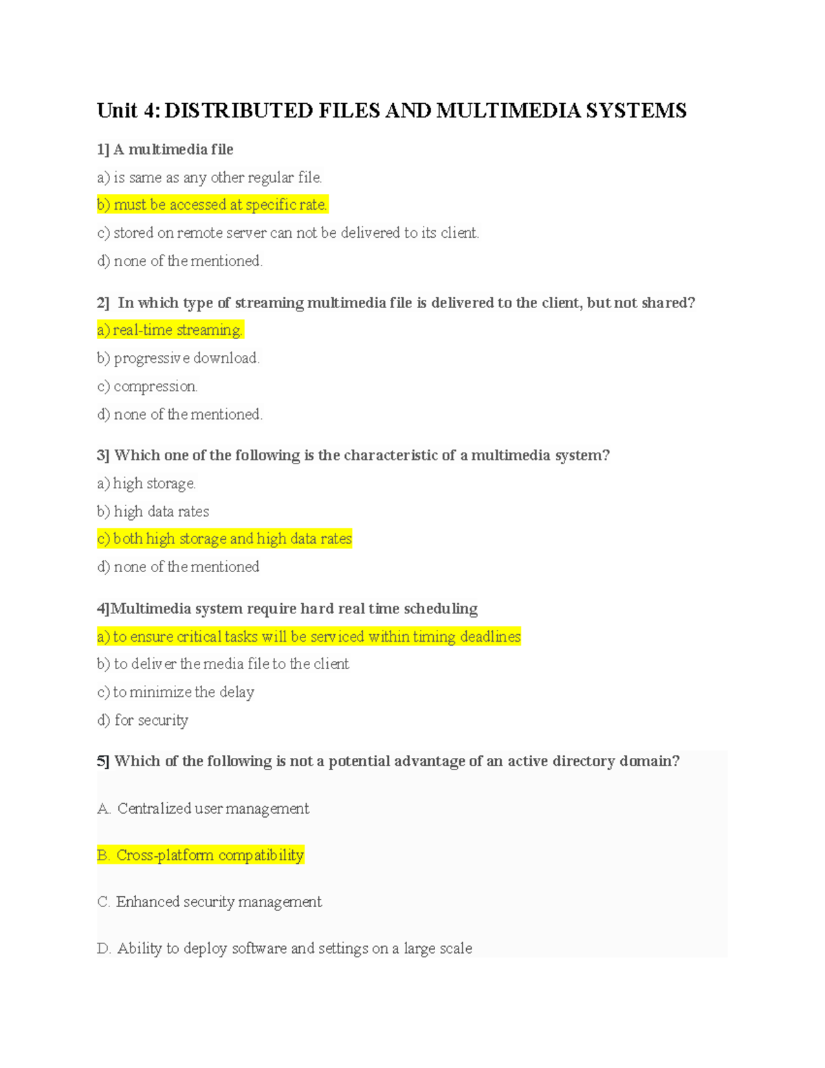 DCS UNIT 4 - Unit 4: DISTRIBUTED FILES AND MULTIMEDIA SYSTEMS 1] A ...