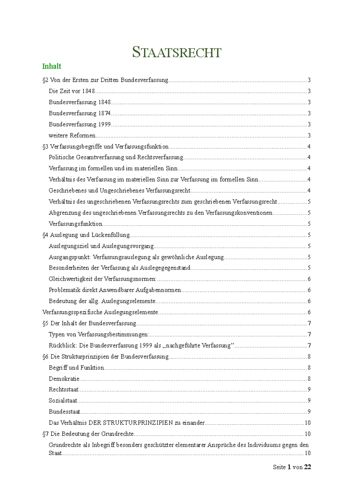 Staatsrecht - sadfsad - STAATSRECHT §2 Von der Ersten zur Dritten - Studocu