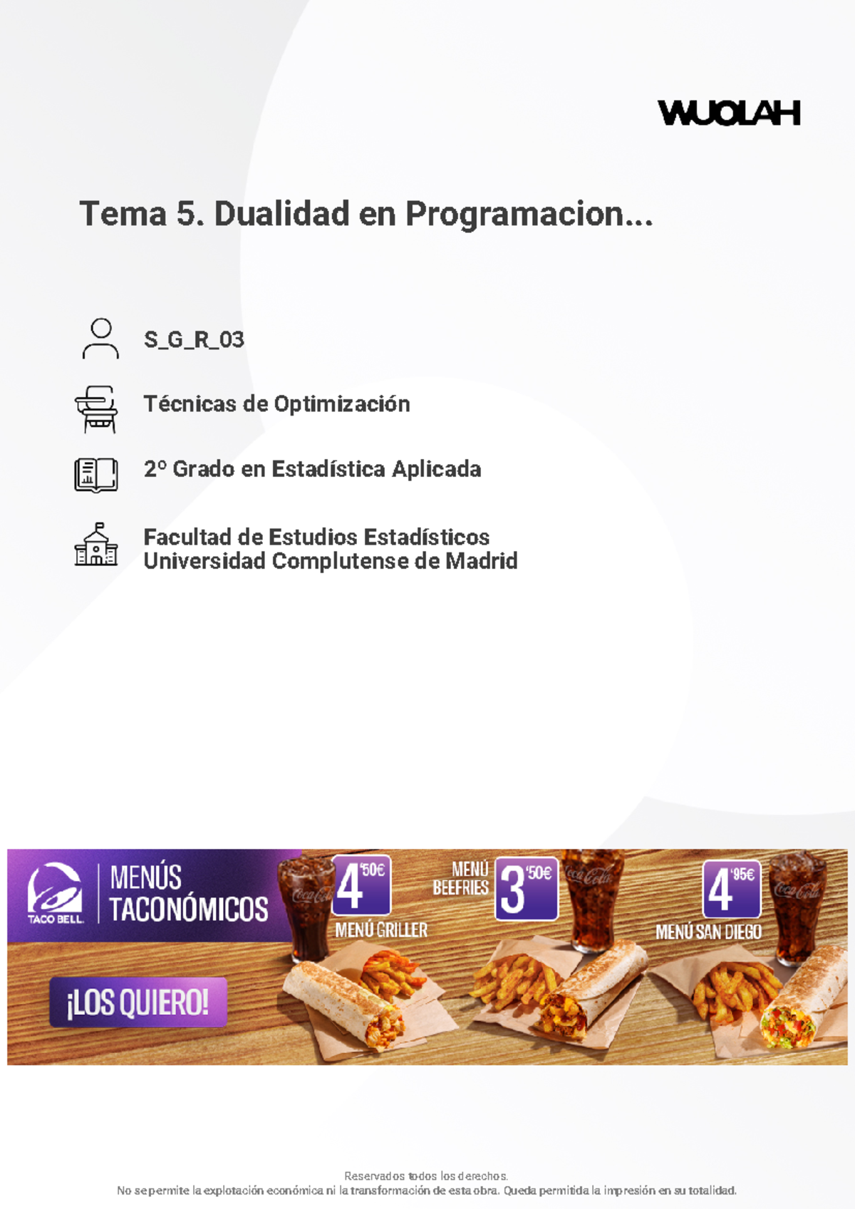 Wuolah-free-Tema 5. Dualidad en Programacion Lineal Continua - Tema 5. Dualidad en Programacion ...