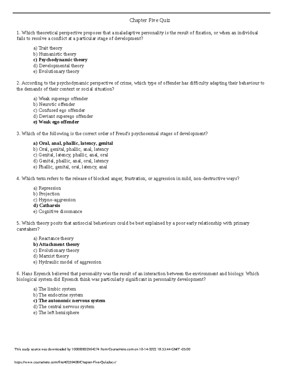 Chapter Five Quiz - Practise questions - Chapter Five Quiz Which ...