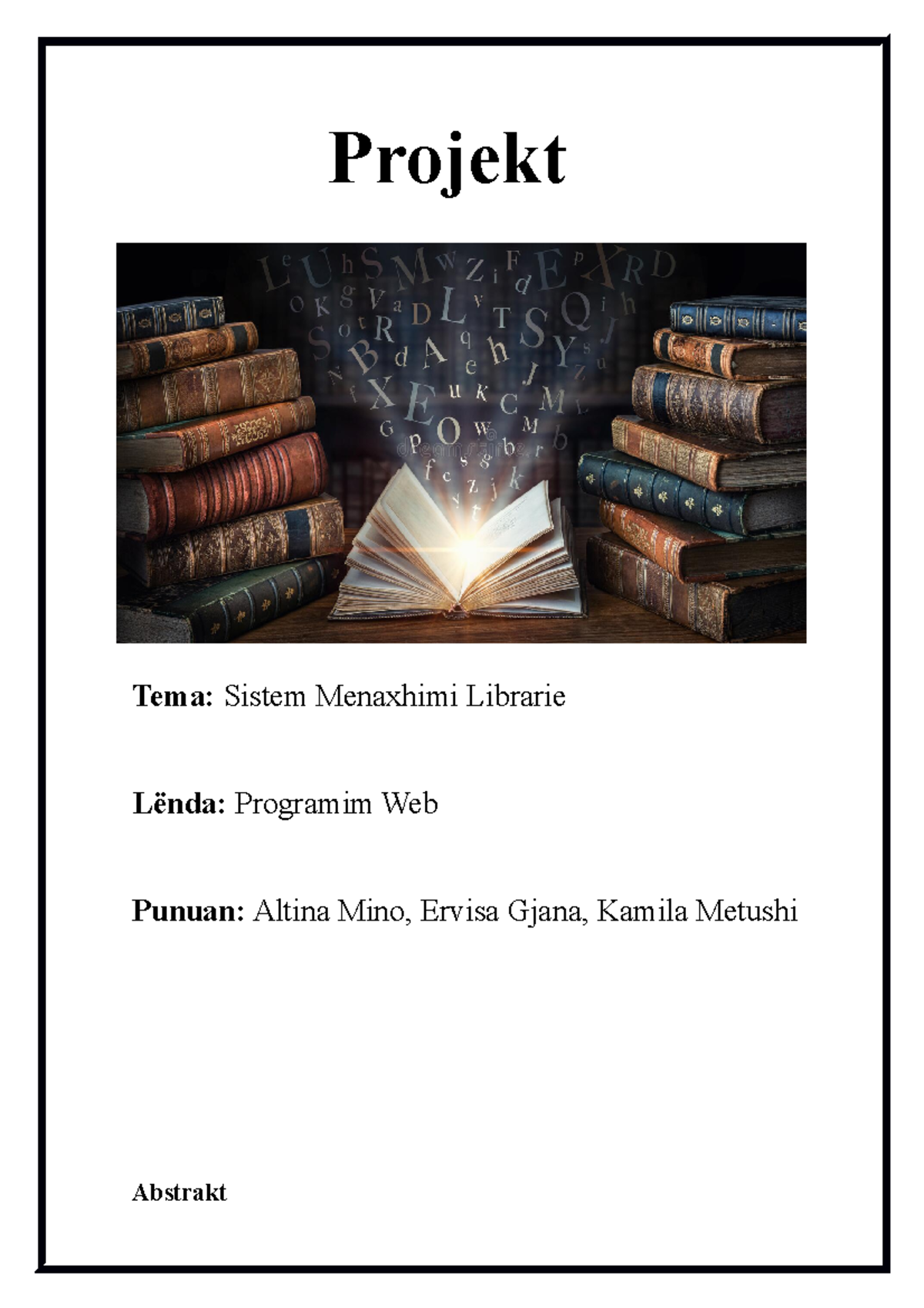 Relacioni-DK-PW - computer engenering - Projekt Tema: Sistem Menaxhimi ...