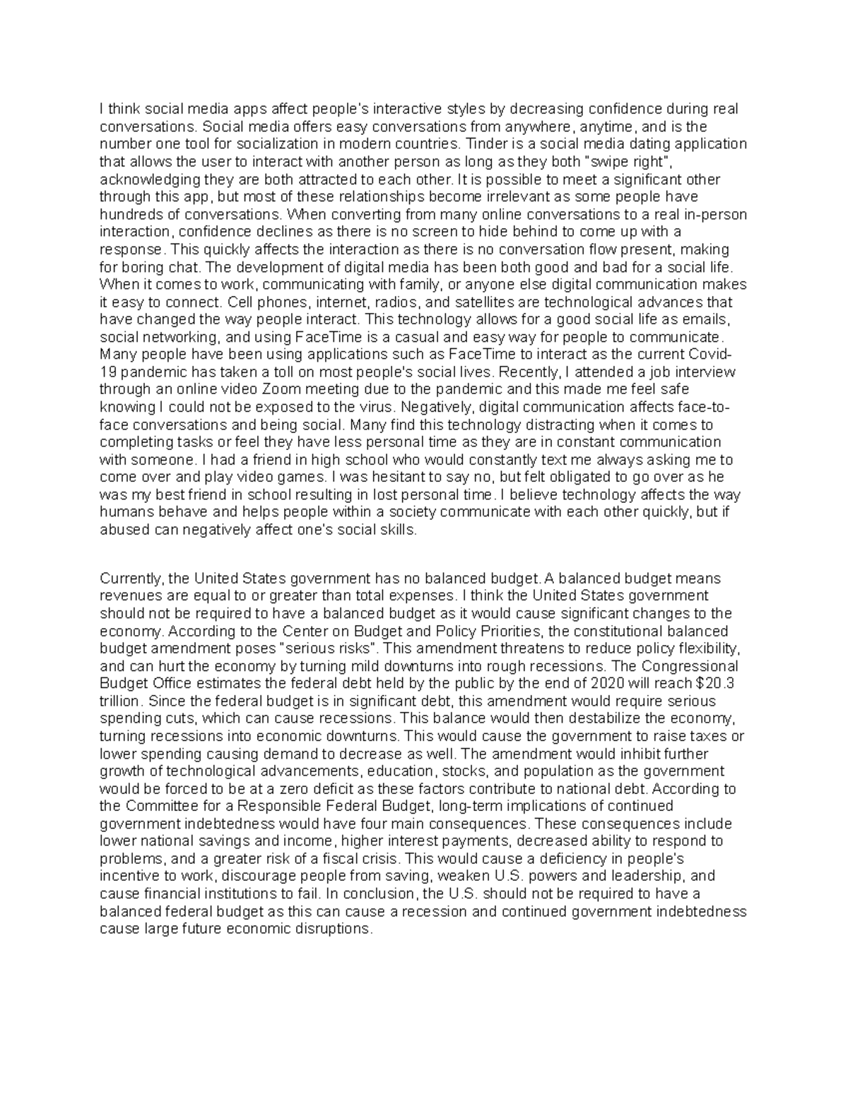 Sociology - computer - I think social media apps affect people’s ...