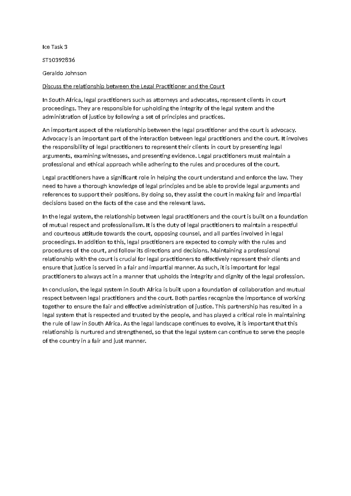 Ice task 3 JUJU - Ice Task 3 ST Geraldo Johnson Discuss the ...