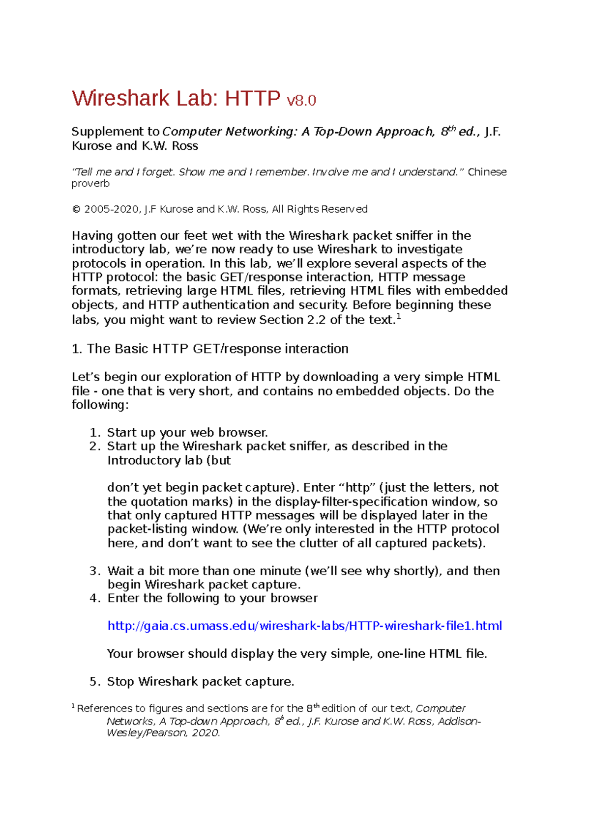 Week 3 Lab Problem Lfeksmfkeslf Wireshark Lab V8 Supplement To Computer Networking A