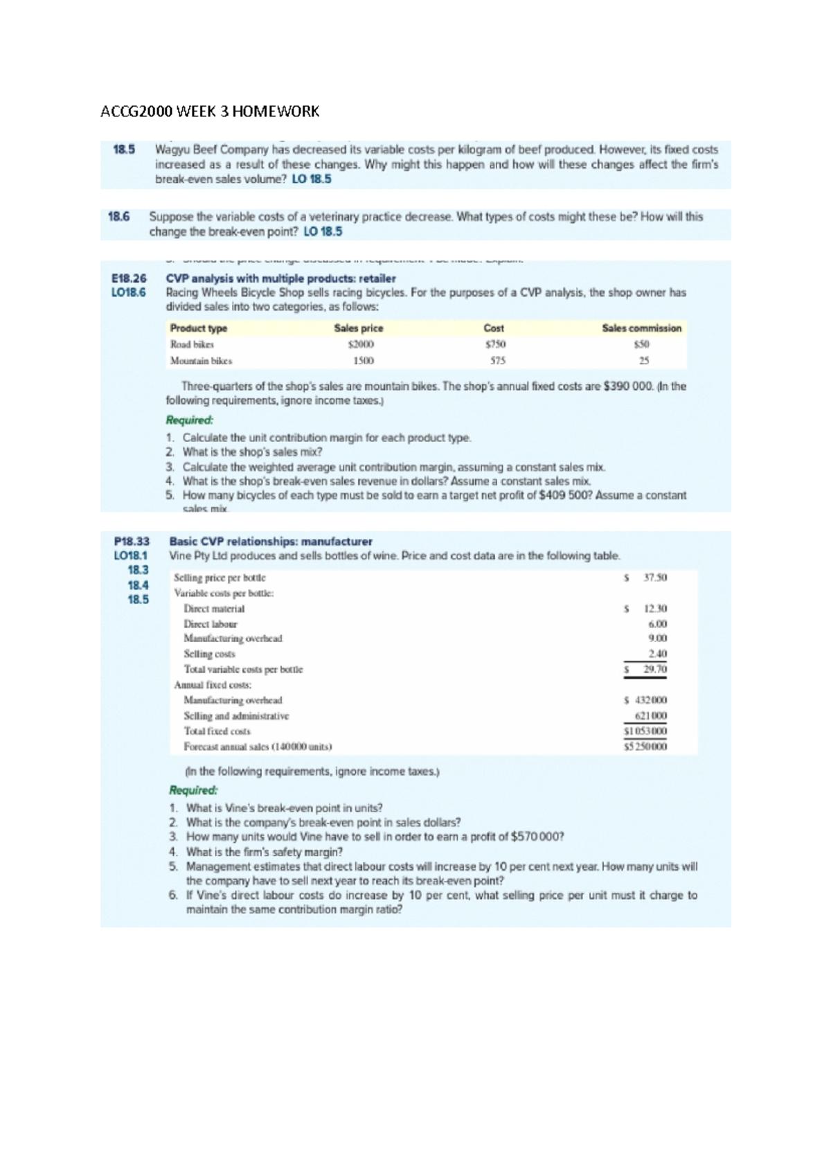 ACCG2000 WEEK 3 tutorial Homework - ACCG200 - ACCG2000 WEEK 3 HOMEWORK - Studocu