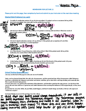 EMB Homework 9 - Name: HOMEWORK FOR LECTURE 9 Please print out this ...