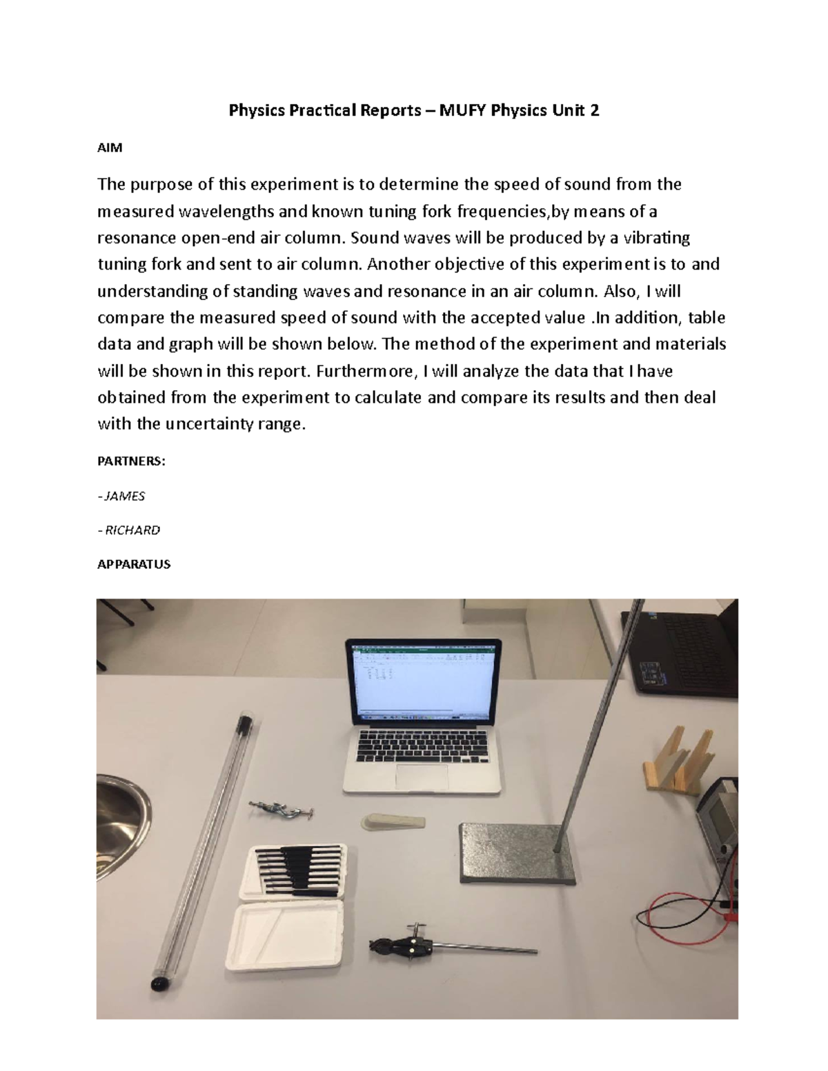 Report 3 - third - Physics Practical Reports MUFY Physics Unit 2 AIM ...