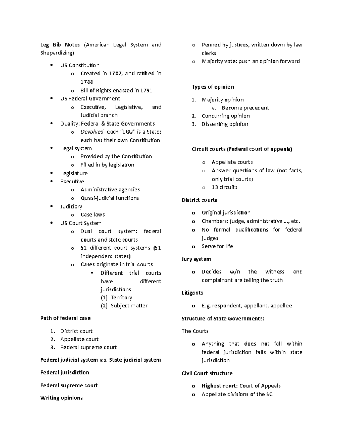 American legal system - Leg Bib Notes (American Legal System and ...