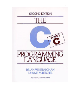 The C Programming Language 2nd Edition Brian W Kernighan Dennis Ritchie ...