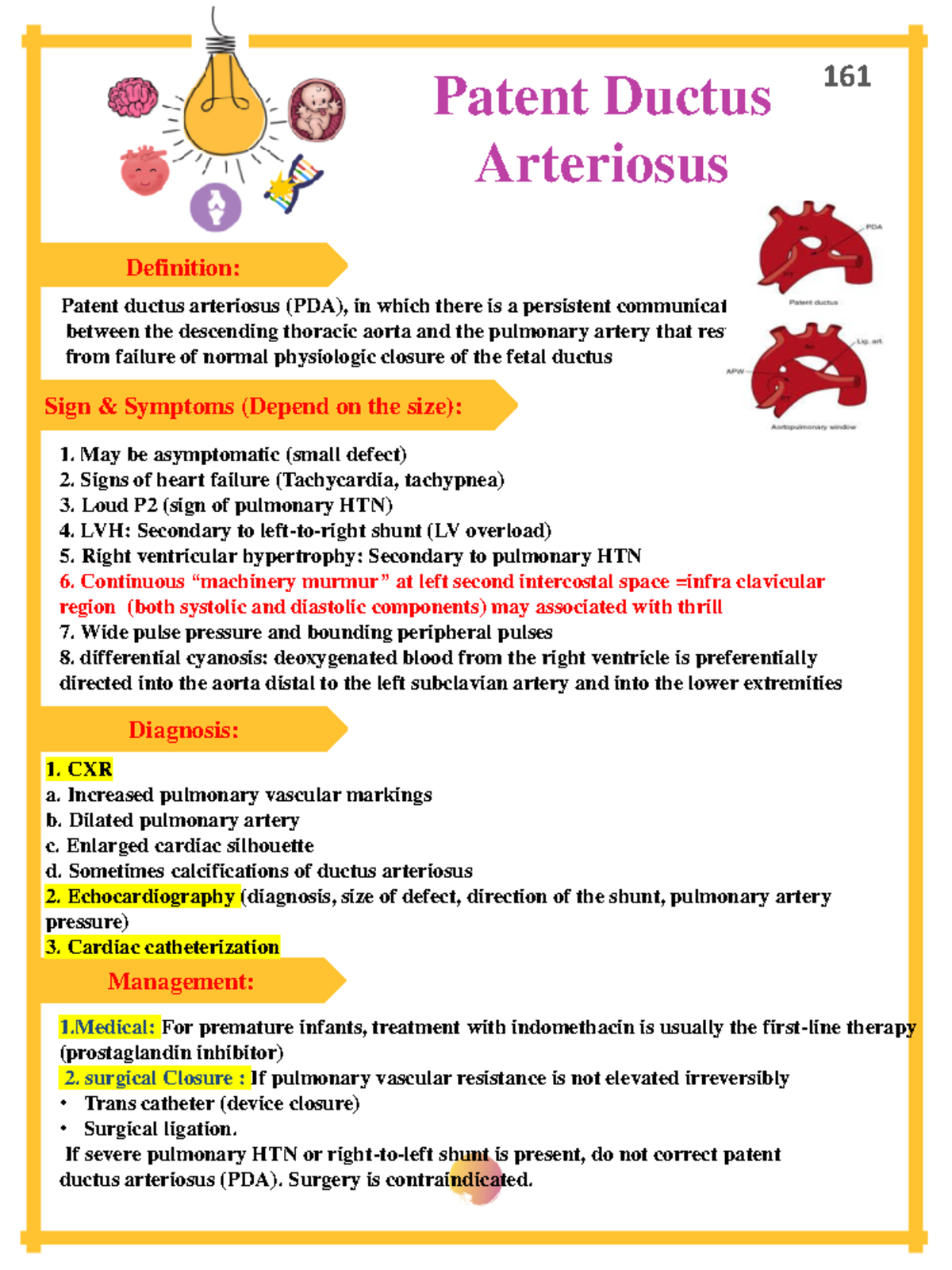 Cardiology-41 - Cardiology - Patent Ductus Arteriosus Definition: Sign ...
