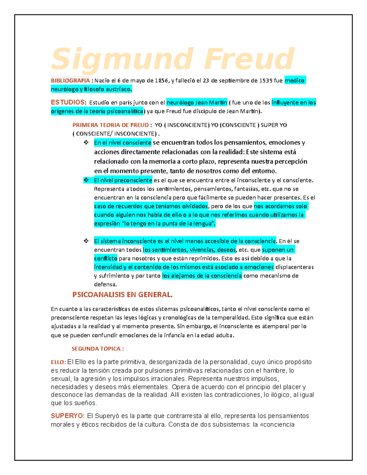 Sigmund Freud - Sigmund Freud BIBLIOGRAFIA : Nacio el 6 de mayo de 1856 ...