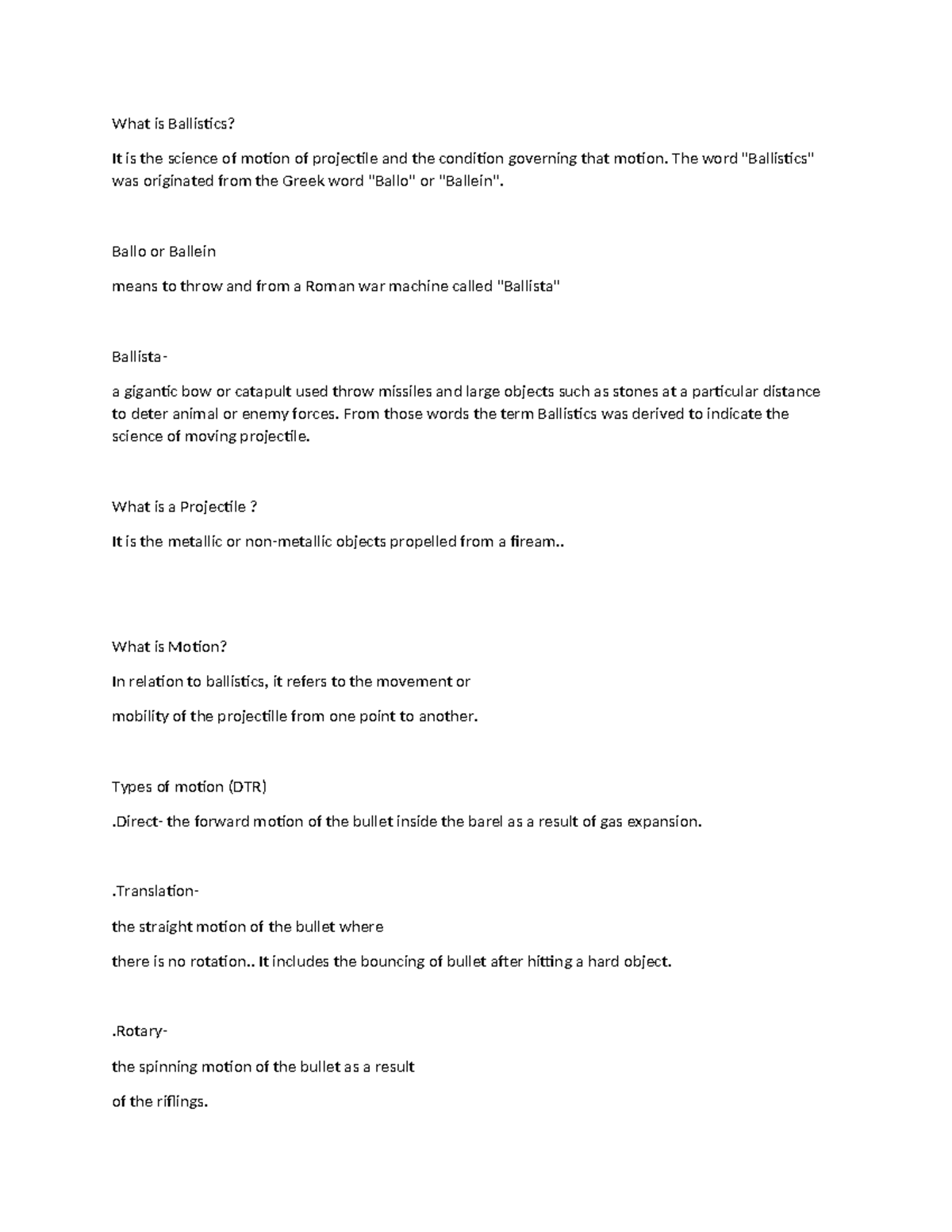 Forensics Ballistics - This is a lecture material - What is Ballistics ...